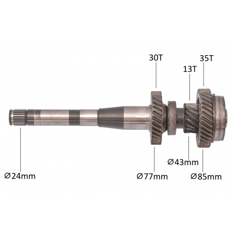 Inner input shaft 02E DQ250 DSG VW 3